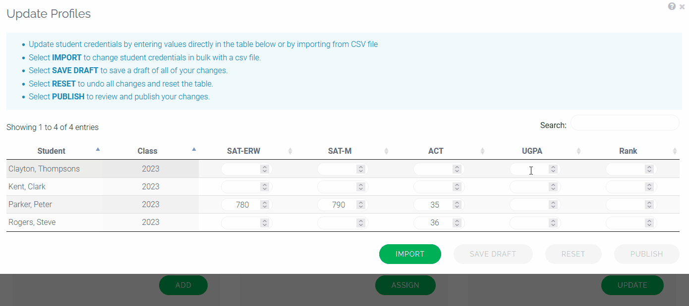 How to update student academic profiles – College Kickstart